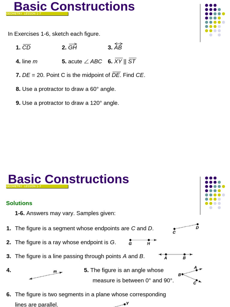PH Geo 1-7 Basic Constructions | PDF | Geometry | Euclid