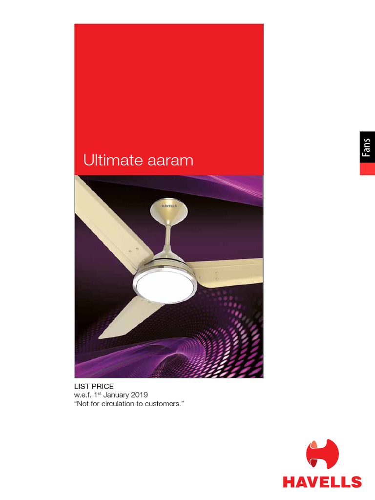 Havells Fan Price List 2019 | PDF | Transition Metals | Metals