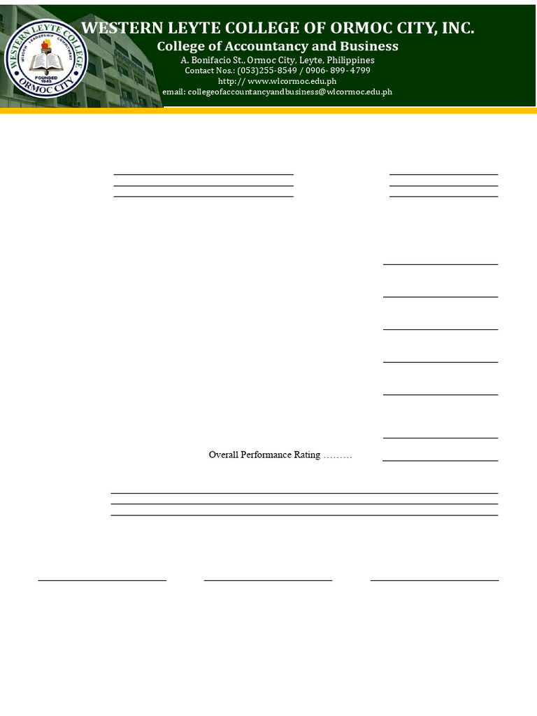 Practicum Performance Rating Report | PDF