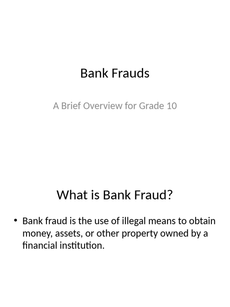 Bank Frauds Presentation | PDF