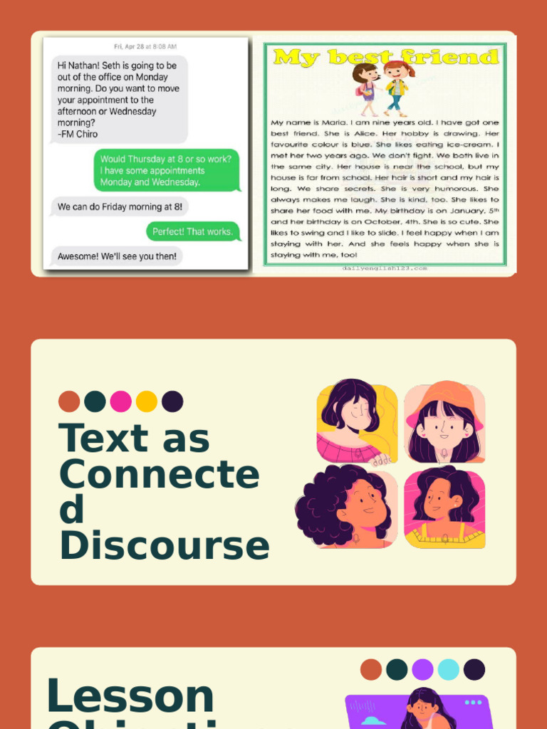 LESSON 1 Text As Connected Discourse | PDF | Writing | Communication