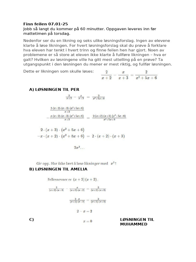 Utforskning av likninger og ulikheter 07.01 1 | PDF