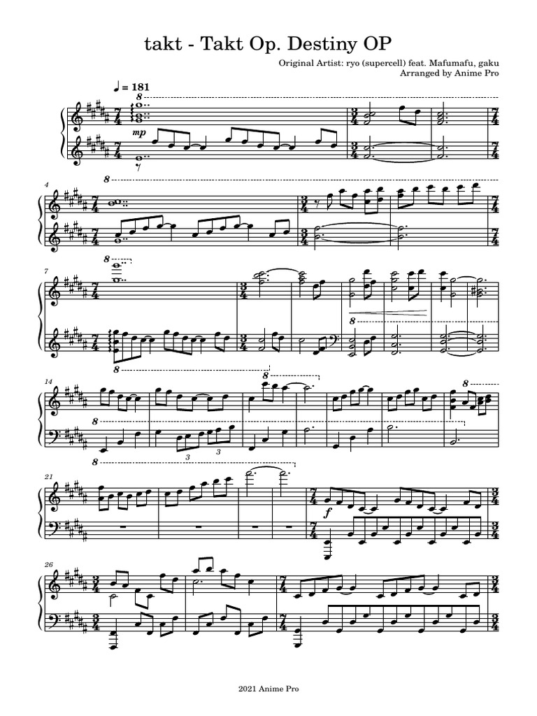 Takt - Takt Op. Destiny OP | PDF