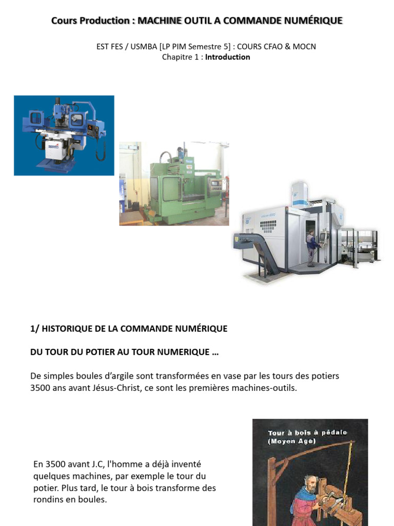 Généralités sur les machines-outils CNC | PDF | Machine-outil à ...