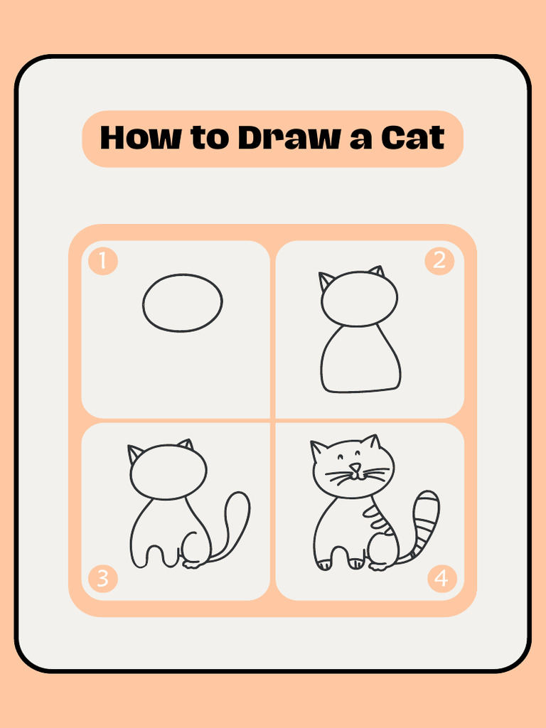 Step-by-Step Guide to Drawing Cats | PDF
