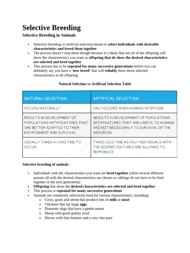 Selective Breeding: Methods and Impacts | PDF | Antimicrobial ...