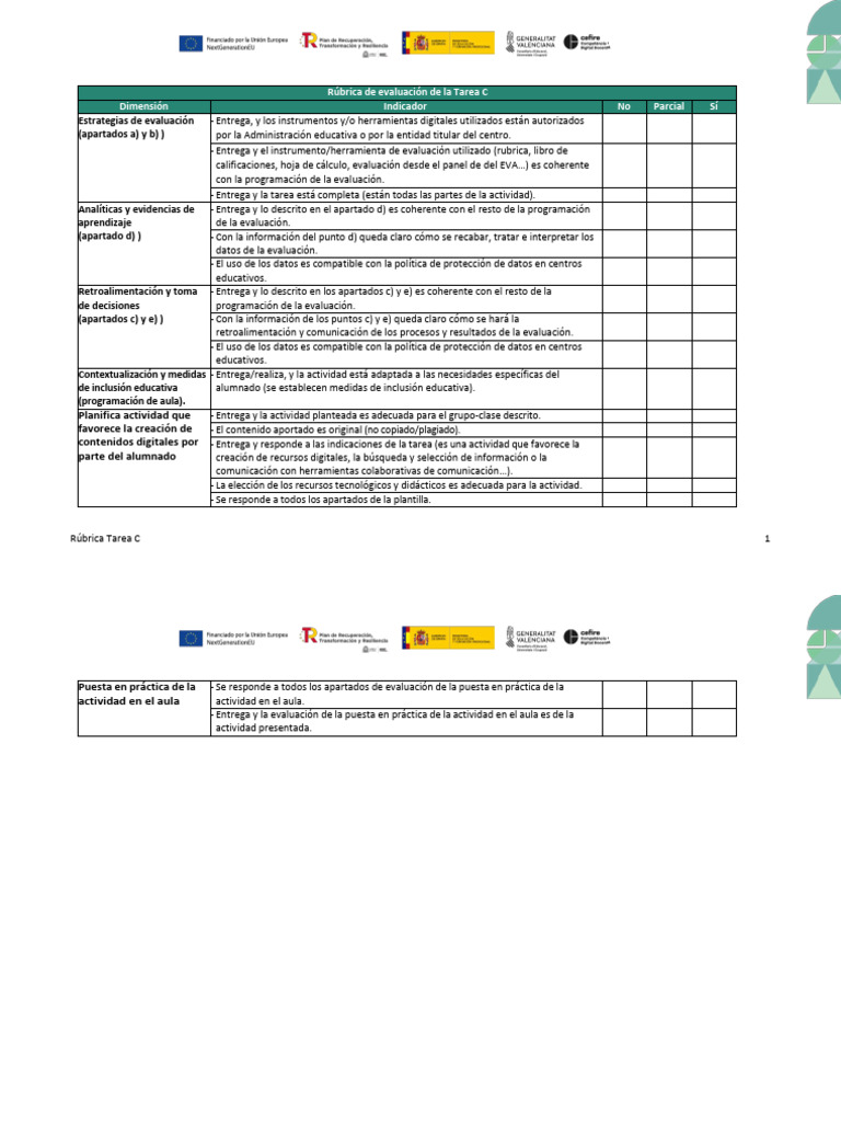 Rubrica Tarea C Cas | PDF | Evaluación | Rúbrica (Académica)