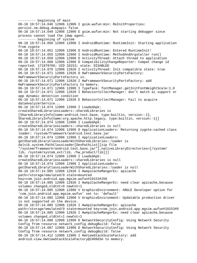 Android App Initialization Log | PDF | Computer Engineering | Computer Science