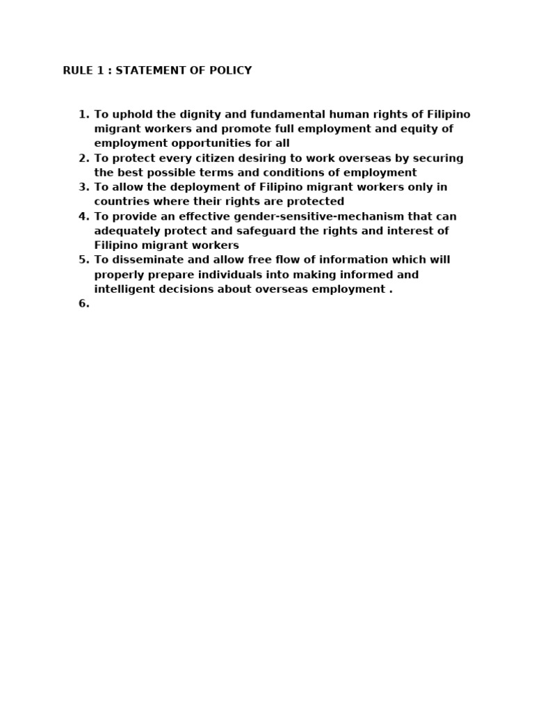 Rule 1 Statement of Policy | PDF