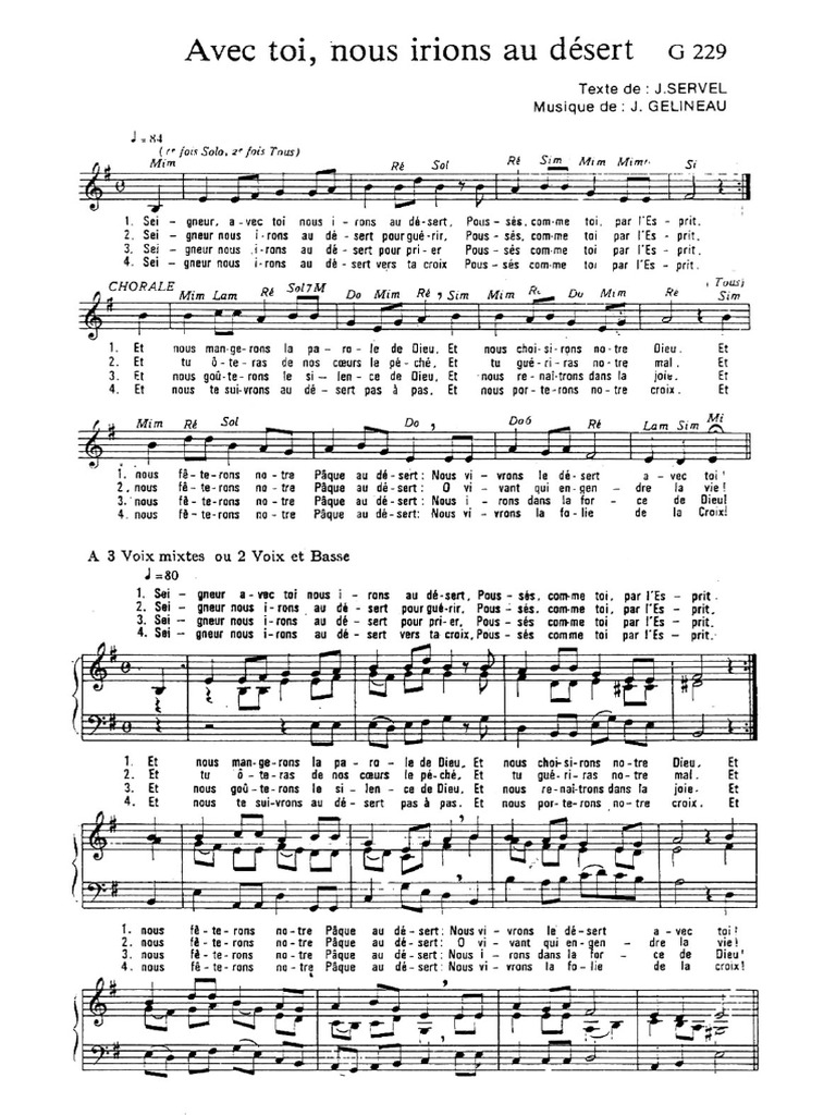 Seigneur Avec Toi Nous Irons Au Désert | PDF