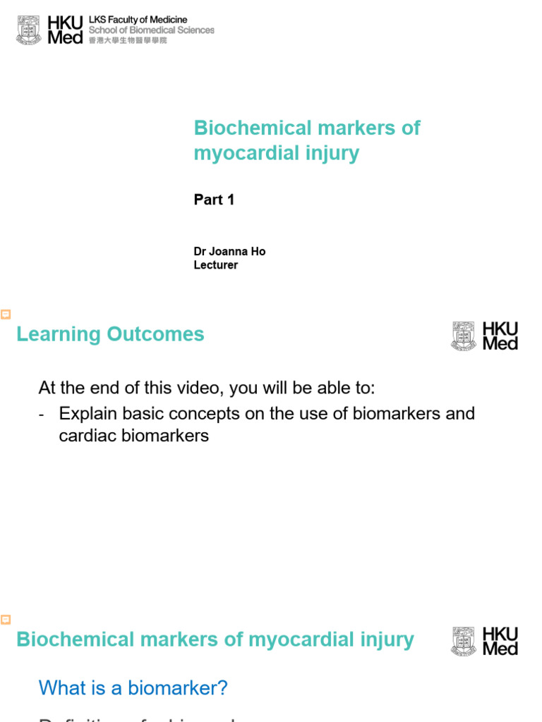 Biochemical Markers of Myocardial Injury - Part1 | PDF | Biomarker | Cardiac Muscle