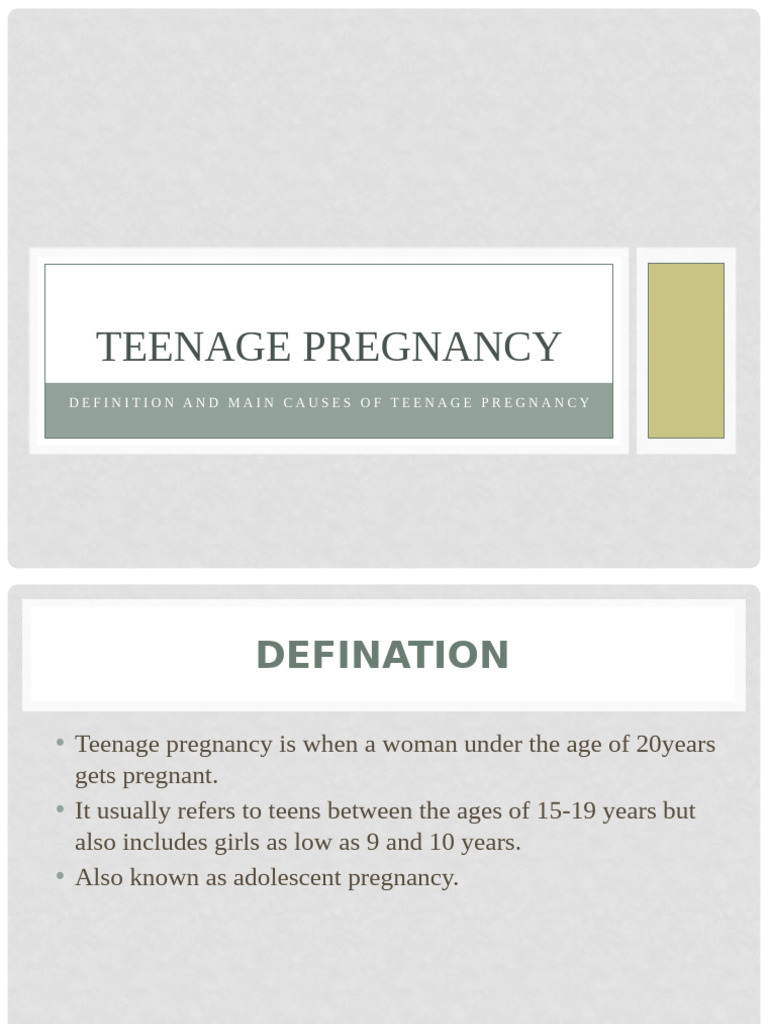 Causes and Effects of Teenage Pregnancy | PDF