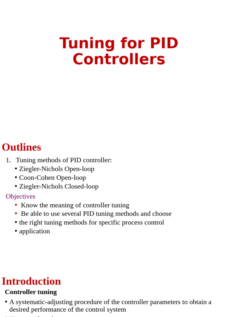 Tuning for PID Controllers | PDF | Control Theory | Applied Mathematics