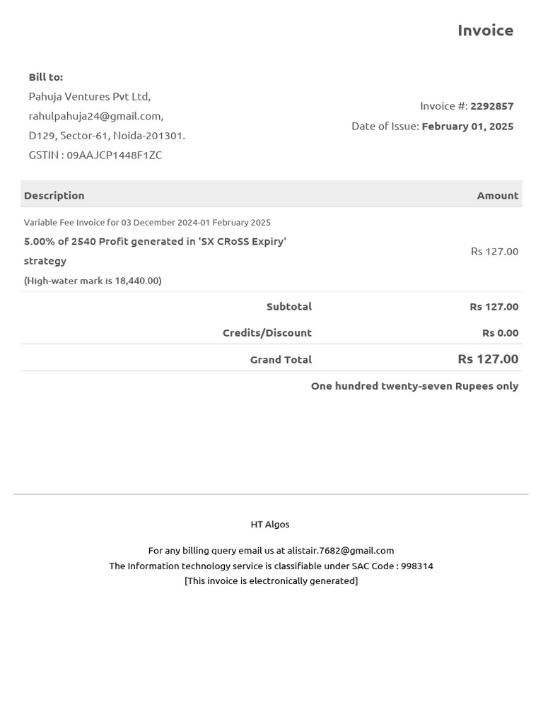 01 02 2025 Invoice | PDF