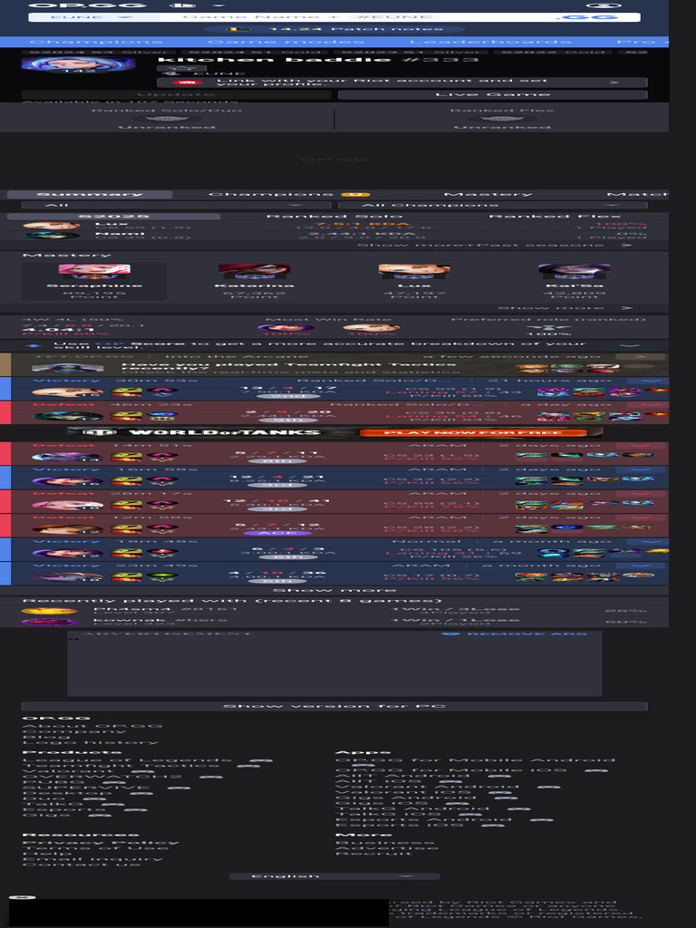 Kitchen Baddie#333 - Summoner Stats - League of Legends 3 | PDF | Computing | Mobile Software