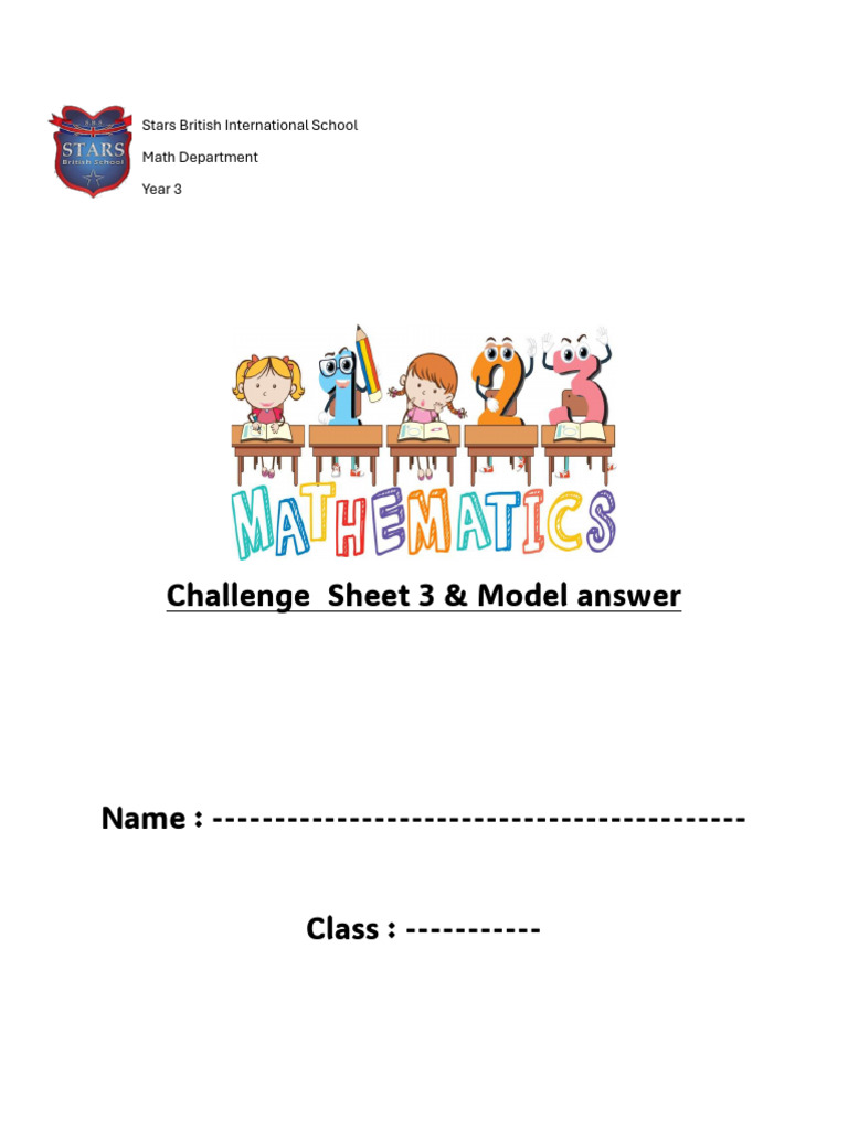 Challenge sheet 3& Model answer y3 | PDF