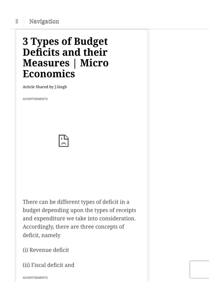 3 Types of Budget Deficits and Their Measures - Micro Economics | PDF ...