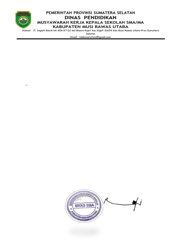 039. undangan rapat MKKS Kepsek & bendahara (Noman) | PDF