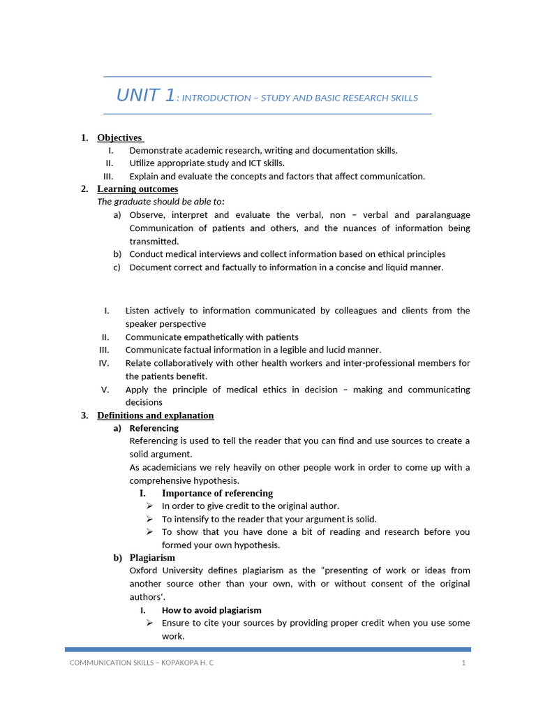 Study and Research Skills Overview | PDF | Goal | Citation