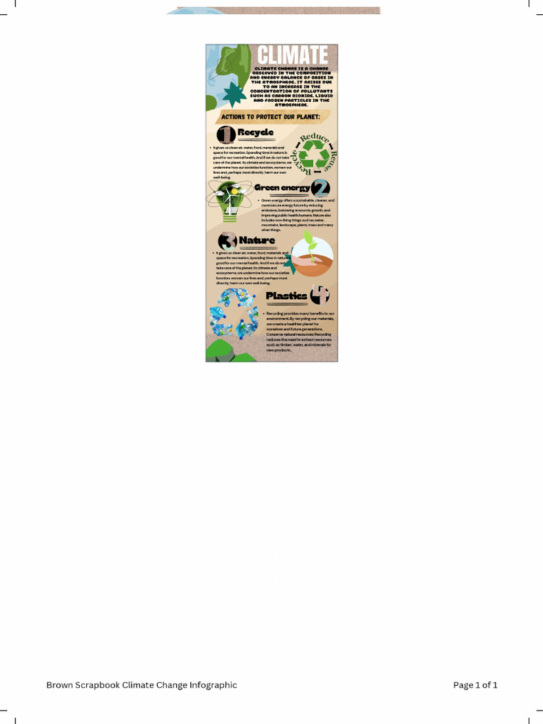 Brown Scrapbook Climate Change Infographic PDF | PDF