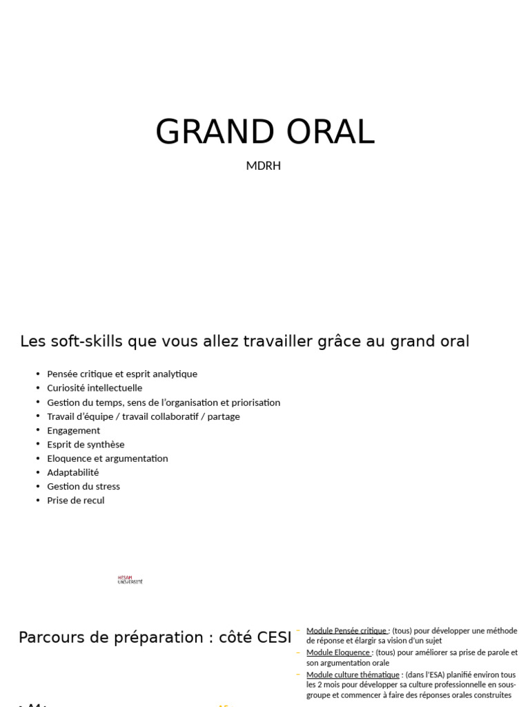 Grand Oral 2 | PDF | Expérience