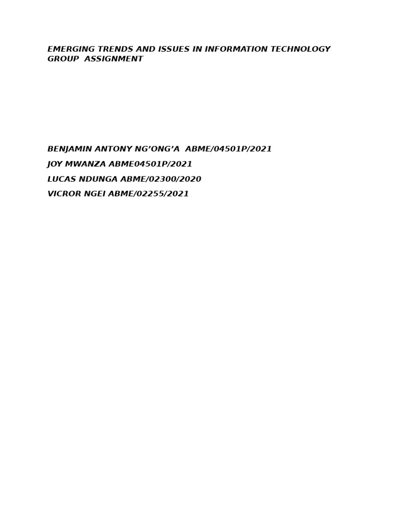 Emerging Trends Group Assgnmnt Final | PDF | Electronic Health Record | Health Economics