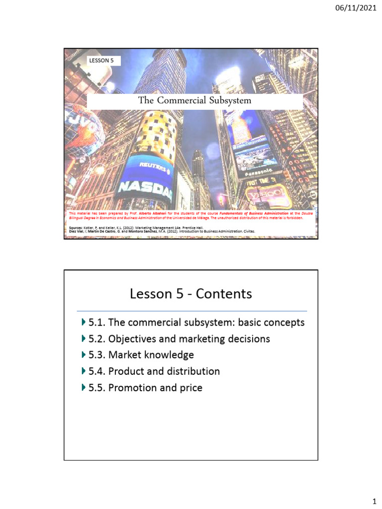 Lesson 5 - The Commercial Subsystem (PRE) | PDF | Moving Average ...