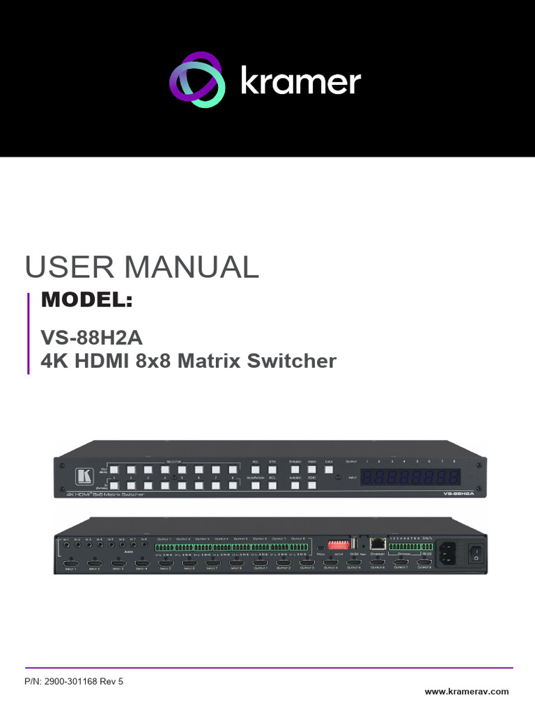 Kramer-Vs-88h2a Um Rev 5 | PDF | Hdmi | Video