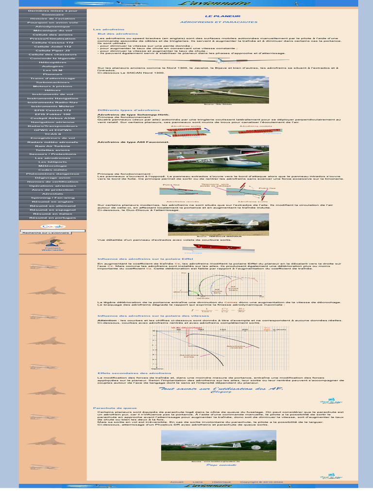 Aérofreins | PDF | Planeur | Aérospatiale