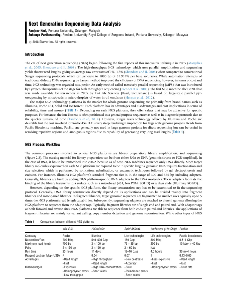 Next Generation Sequencing Data Analysis | PDF | Dna Sequencing ...