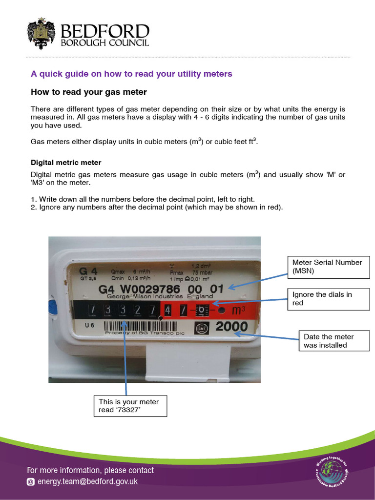 How to Read Your Meter Aug 21 | PDF | Gases | Metre