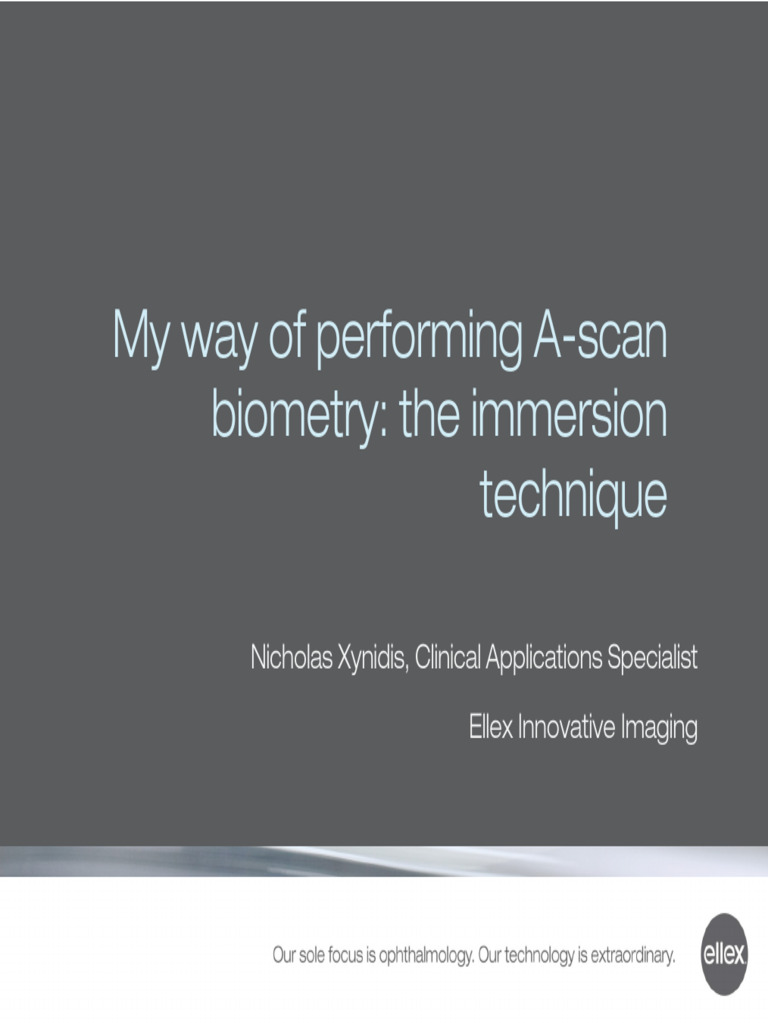 Immersion Technique for A-scan Biometry | PDF | Cornea | Retina