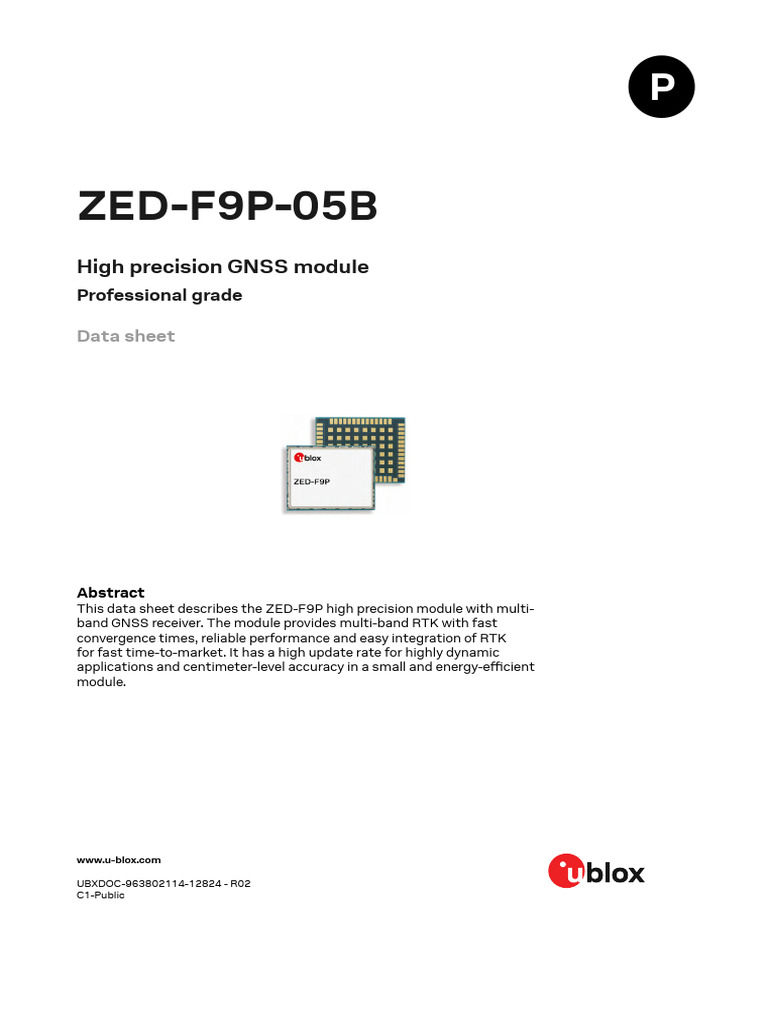 ZED-F9P-05B GNSS Module Datasheet | PDF | Information And ...