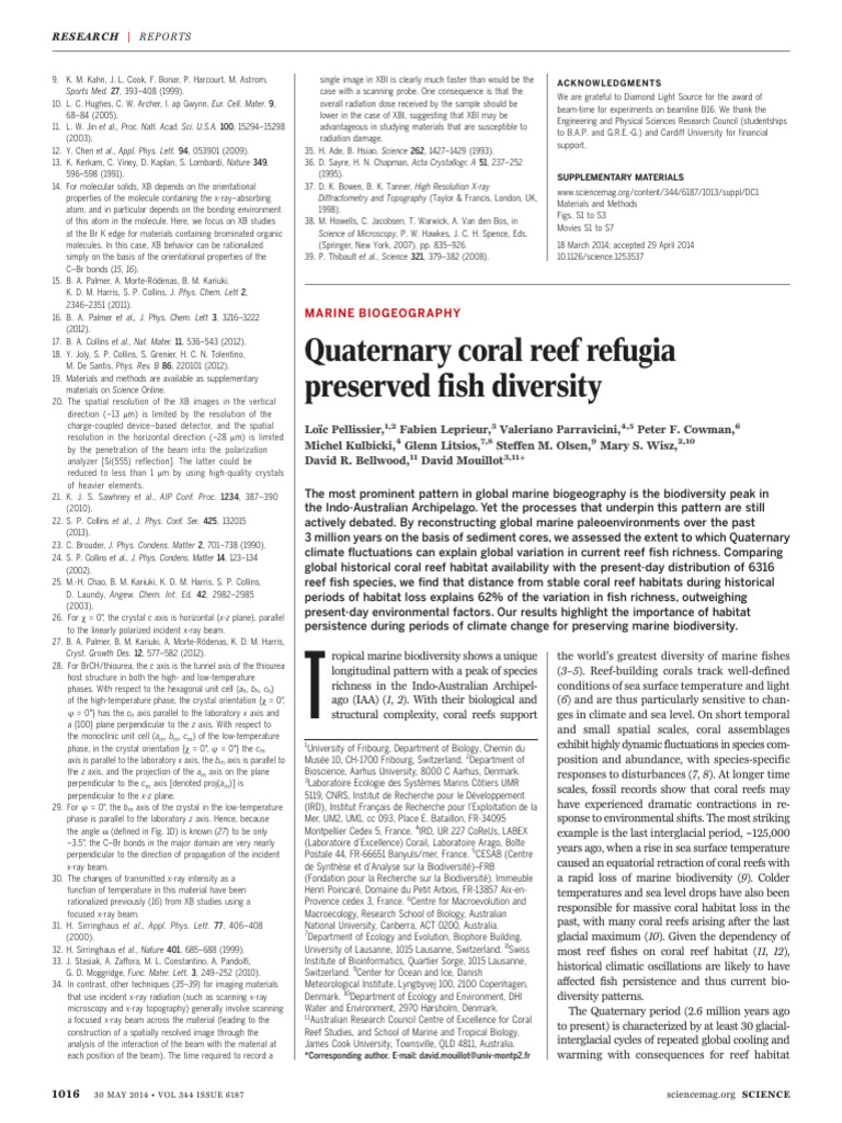 Pellissier&Al2014-Coral Reef Refugia | PDF | Coral | Coral Reef