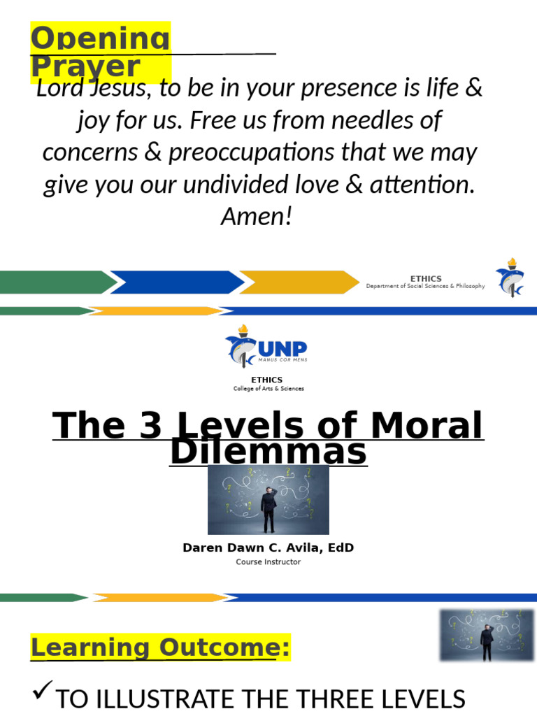 Three Levels of Moral Dilemmas | PDF