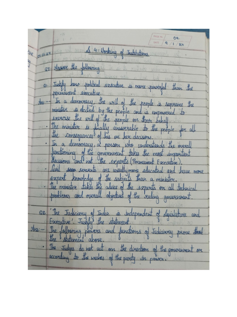 Std9 Working of Institutions Notes | PDF