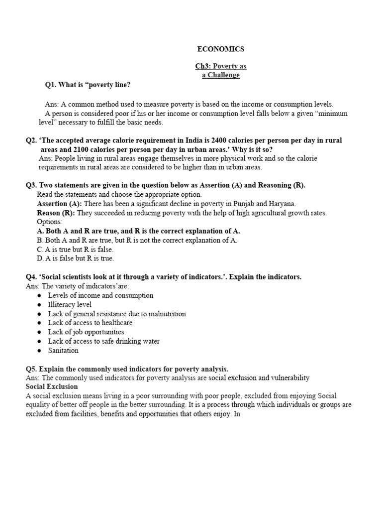 Ix Economics Ch3 Notes | PDF | Poverty | Poverty & Homelessness