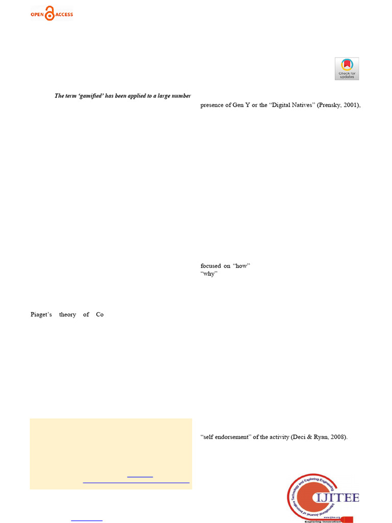 A Theoretical Framework For Gamified Learning | PDF | Motivational ...