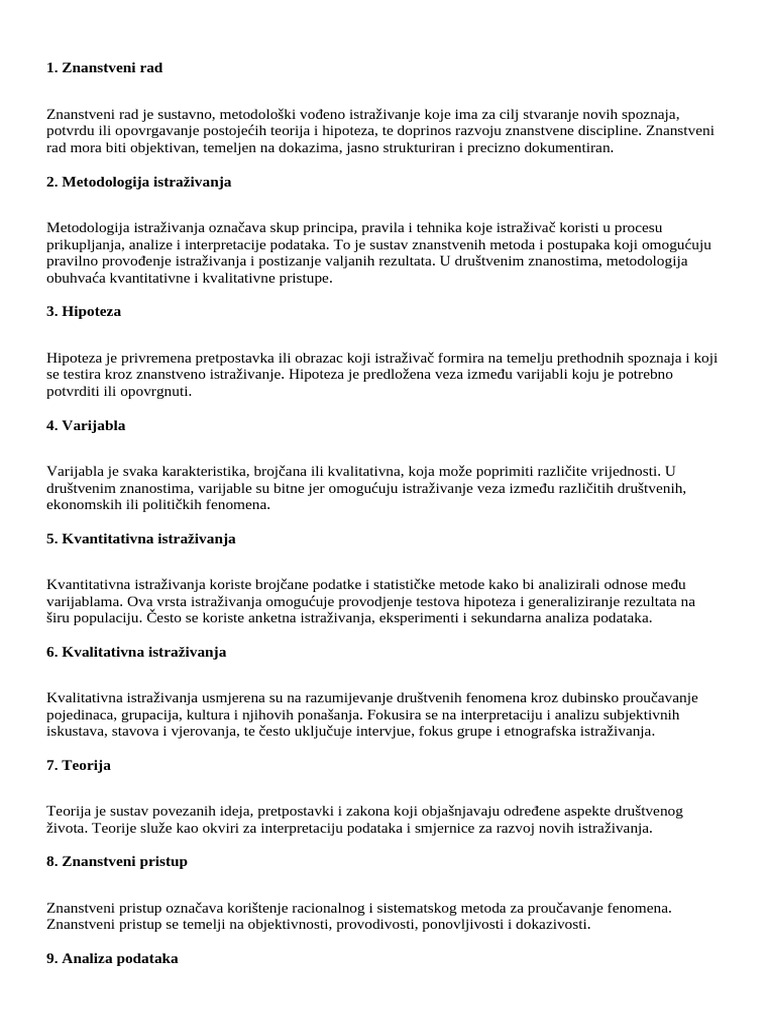 Metodologija, Priprema Za Ispit | PDF