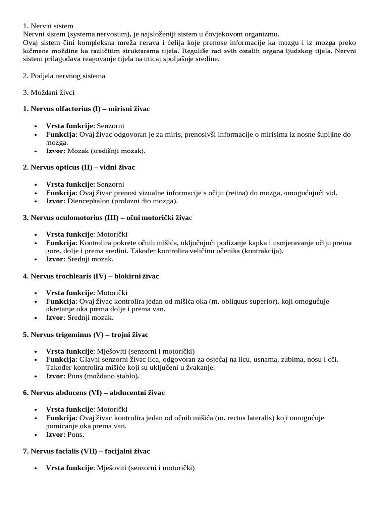 neuroanatomija, priprema za ispit | PDF