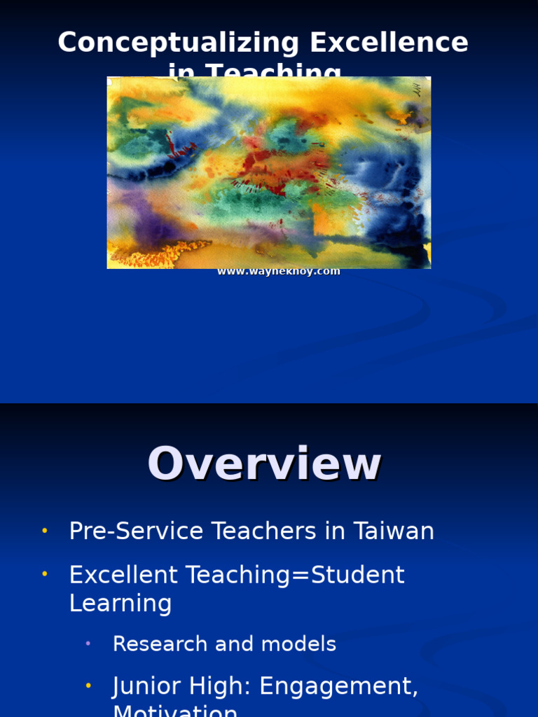 Conceptualizing Excellence in Teaching | PDF | Motivational | Motivation