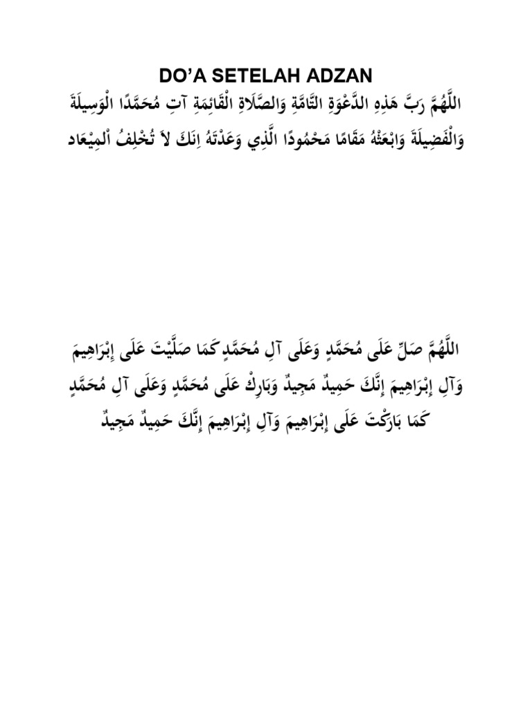 Doa Adzan | PDF