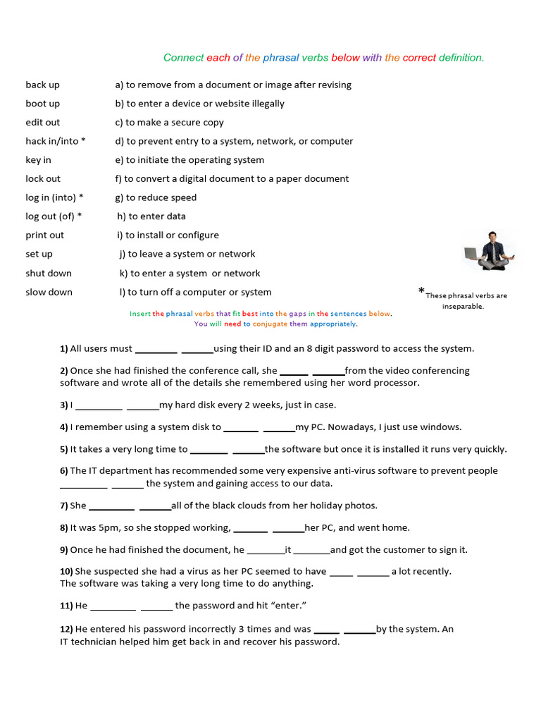 Phrasal Verbs About Digital Technology | PDF | Personal Computers | Password