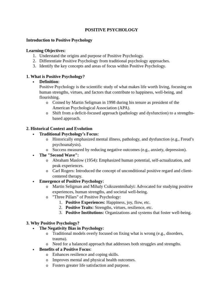 Understanding Positive Psychology Concepts | PDF | Positive Psychology ...