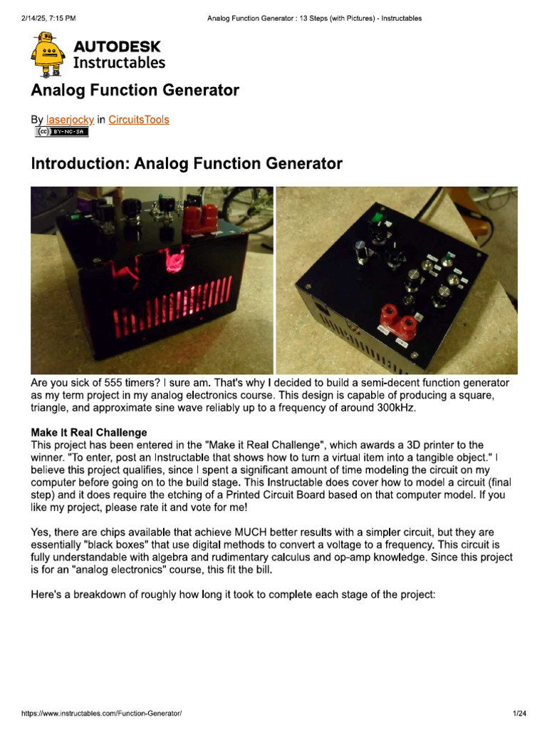 3 - Analog Function Generator | PDF