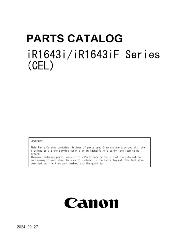 Ir1643i - iR1643iF Series - Partscatalog - E - EUR | PDF | Screw ...