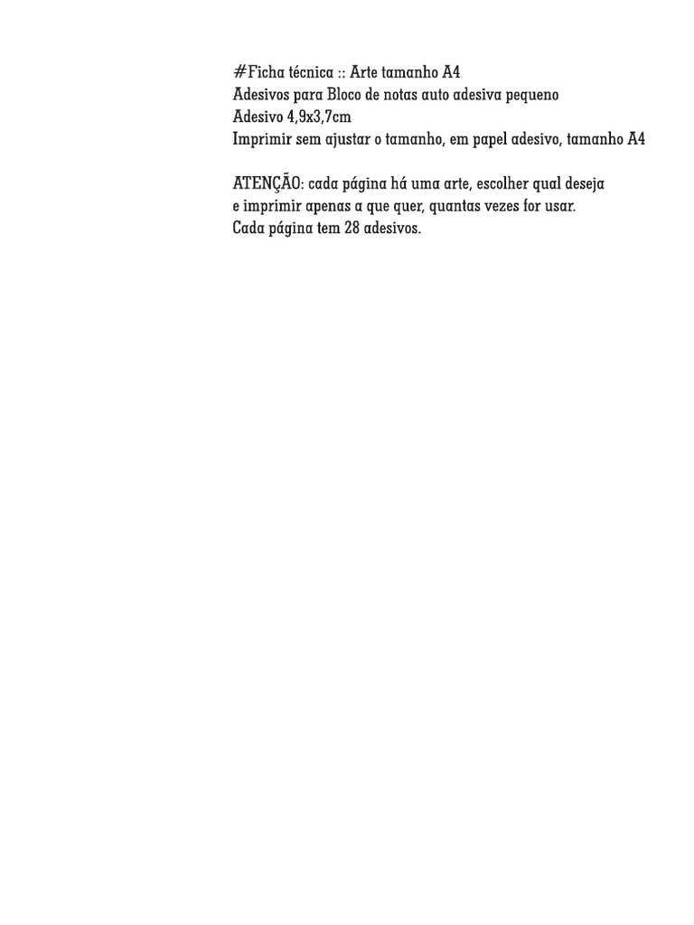 Adesivos Para Post-it | PDF