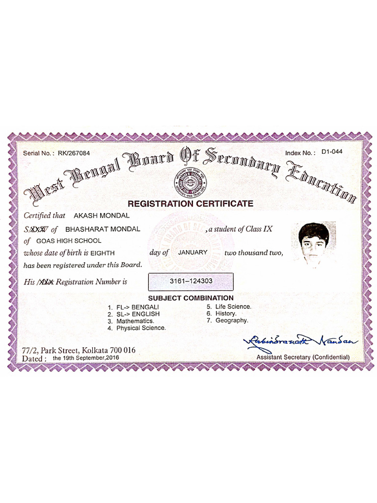 Class 10th Registration | PDF