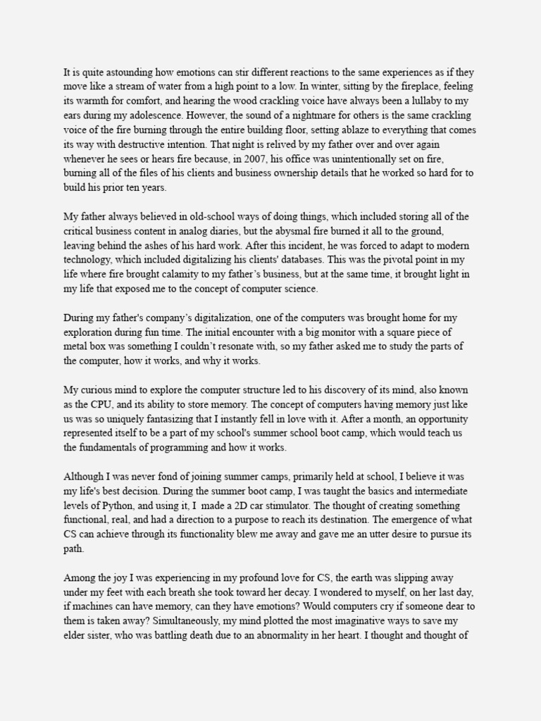 LUMS SSE Prompt 1 Essay | PDF | Psychology | Neuroscience