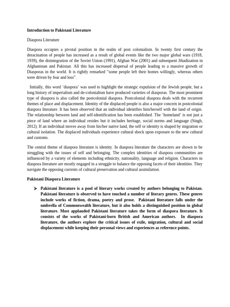 Lecture 1 Literature | PDF | Diaspora | Postcolonialism